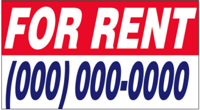 18x36 Inch FOR RENT Vinyl Banner CUSTOM Sign - (add your phone #) | eBay