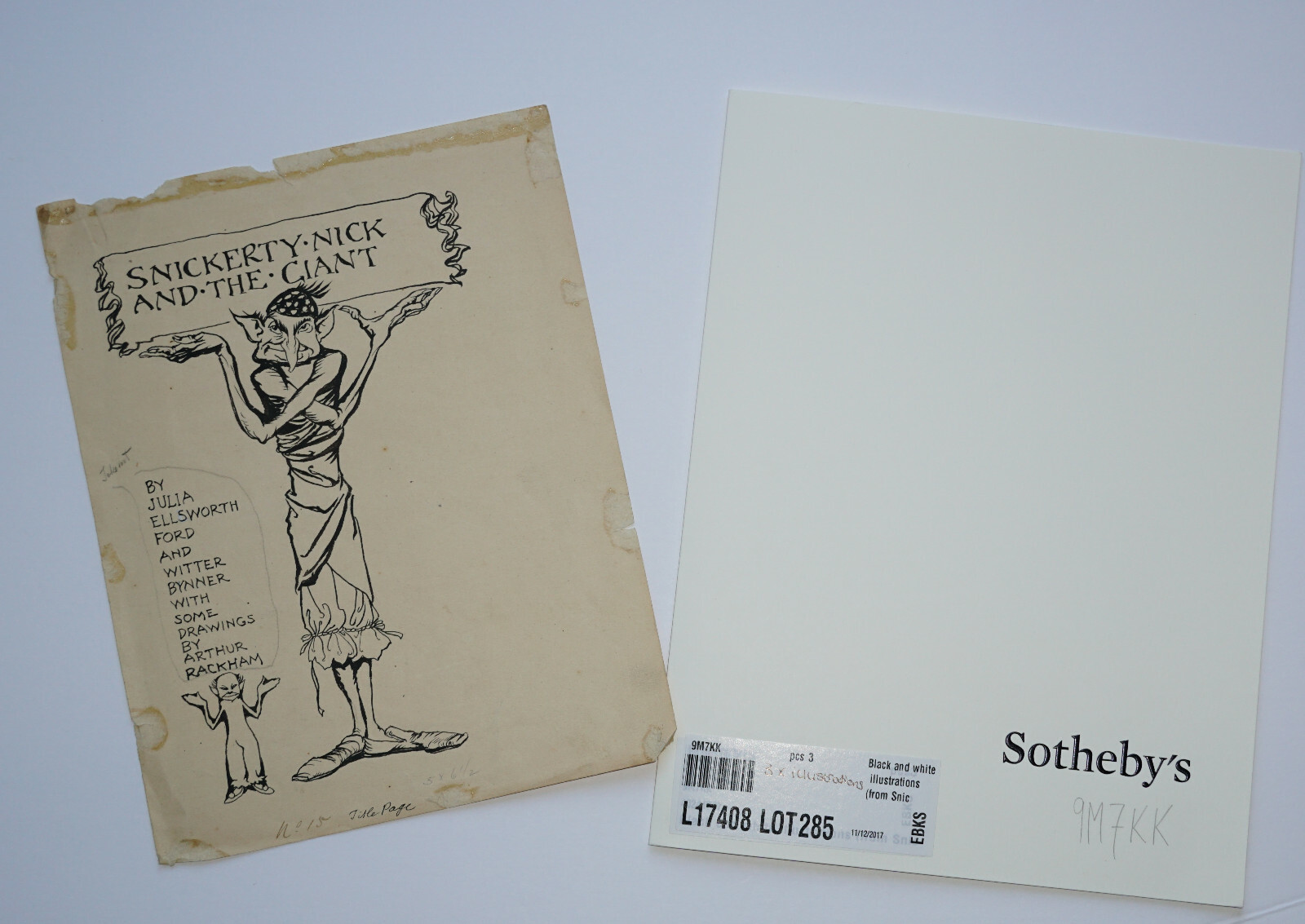 ARTHUR RACKHAM ~ ORIGINAL PEN AND INK DRAWING ~SNICKERTY NICK & THE ...