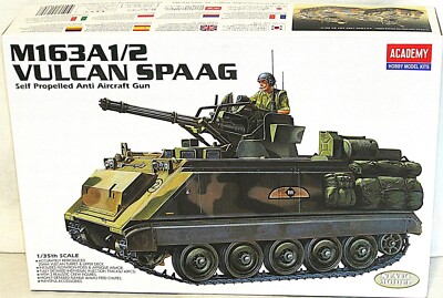 Academy #1360 M163A1/2 Vulcan Spaag Anti Aircraft Gun 1:35 Scale Open ...