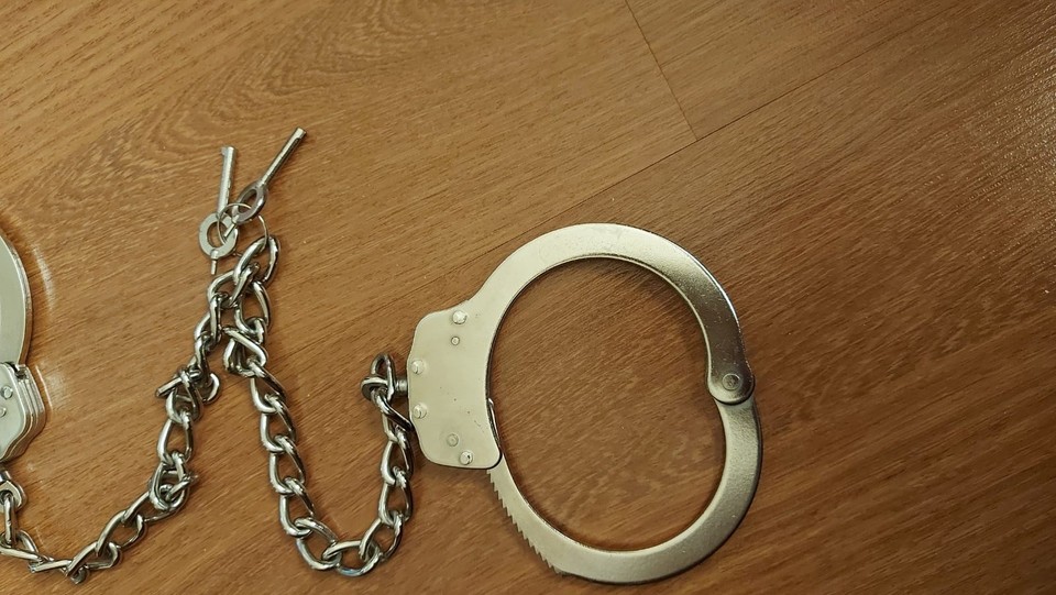 Steel Police Boot Leg Cuffs, Ankle Restraints, Irons Shackles | eBay