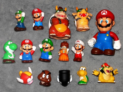 Set 16x Nintendo Super Mario Finger Puppets Figures + large Subarudo ...