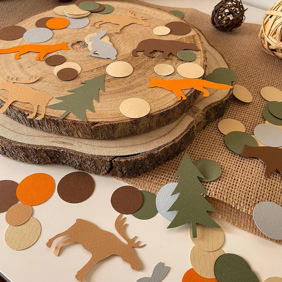 100PCS Woodland Confetti, Forest Animals Party Decor, Woodland Baby ...