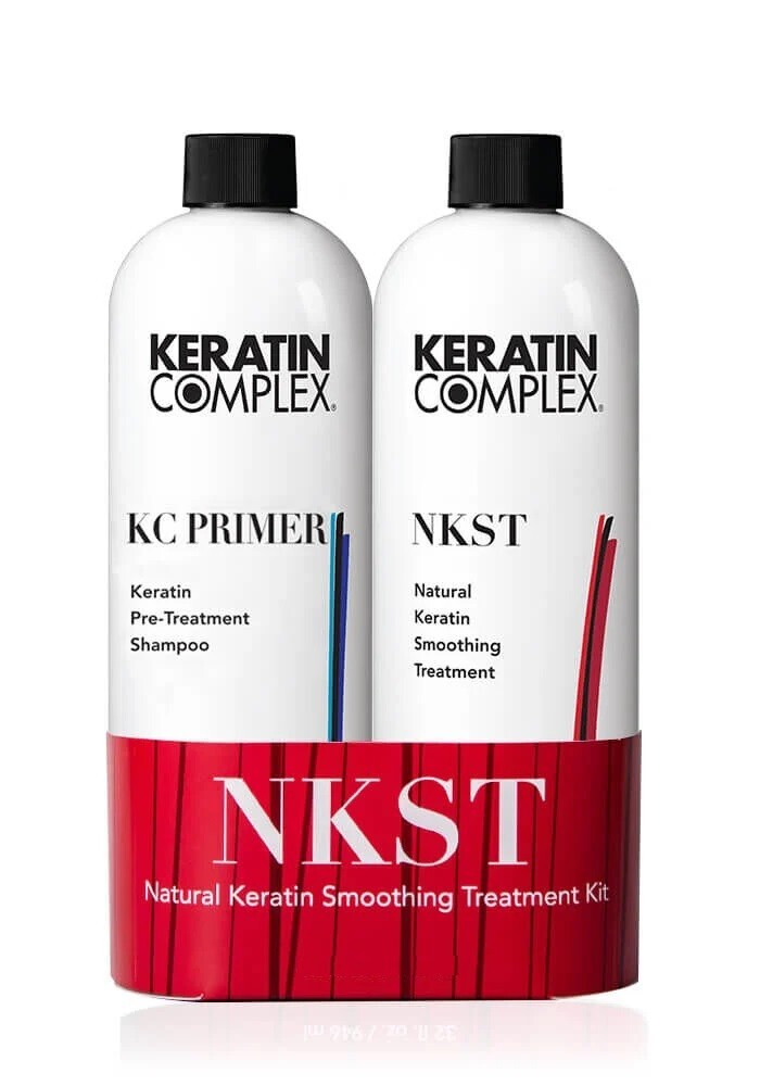 Keratin Complex NKST Natural Keratin Smoothing Therapy + KC Primer 16oz ...