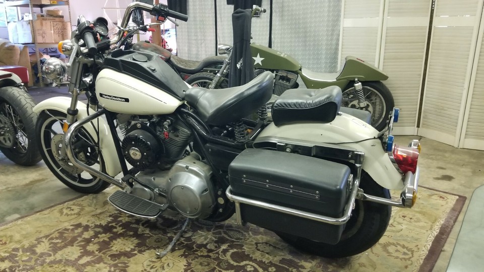 Harley FXR 1985 FXRP oil tank bag Harley FXRT FXRD FXLR Police Sheriff ...
