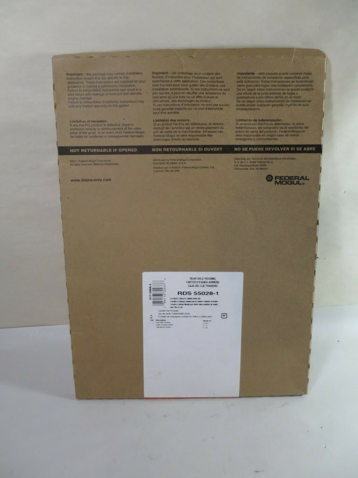 Axle Housing Cover Gasket Rear Fel-Pro RDS 55028-1 | eBay