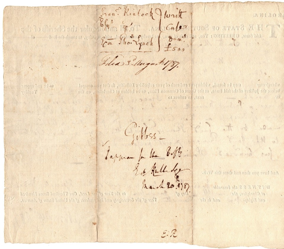 Edward Rutledge - Important Document Signed - Defends Thomas Lynch, Jr ...