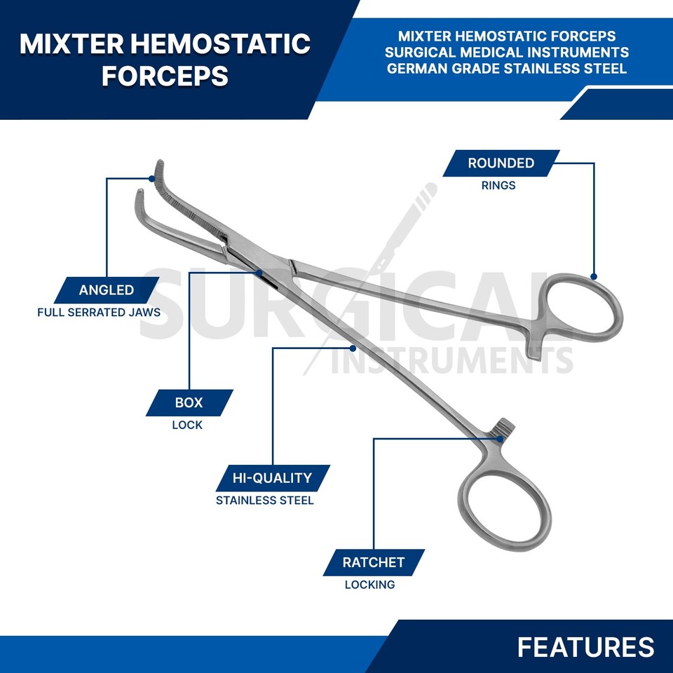MIXTER Forceps Surgical Veterinary Instruments 5.50" Stainless German ...