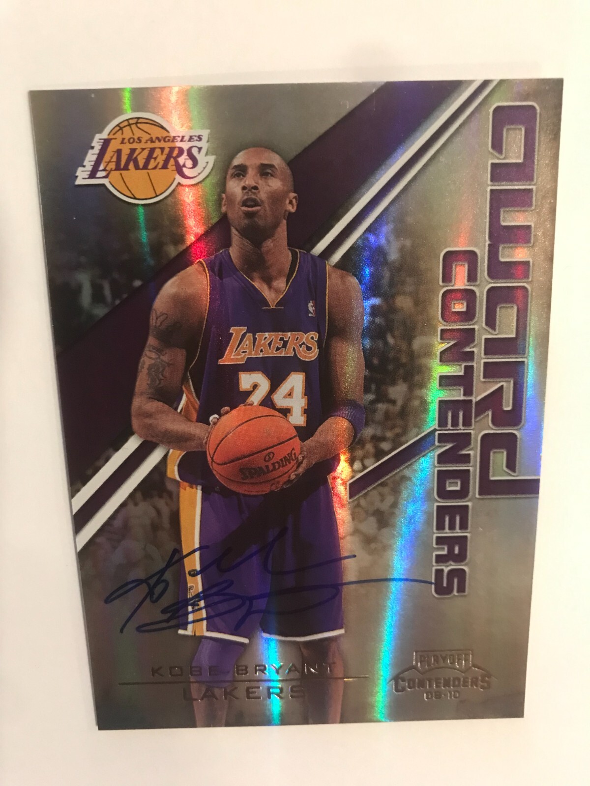 2009-10 PANINI PLAYOFF CONTENDERS AWARD REFRACTOR 1 ON-CARD AUTO KOBE ...