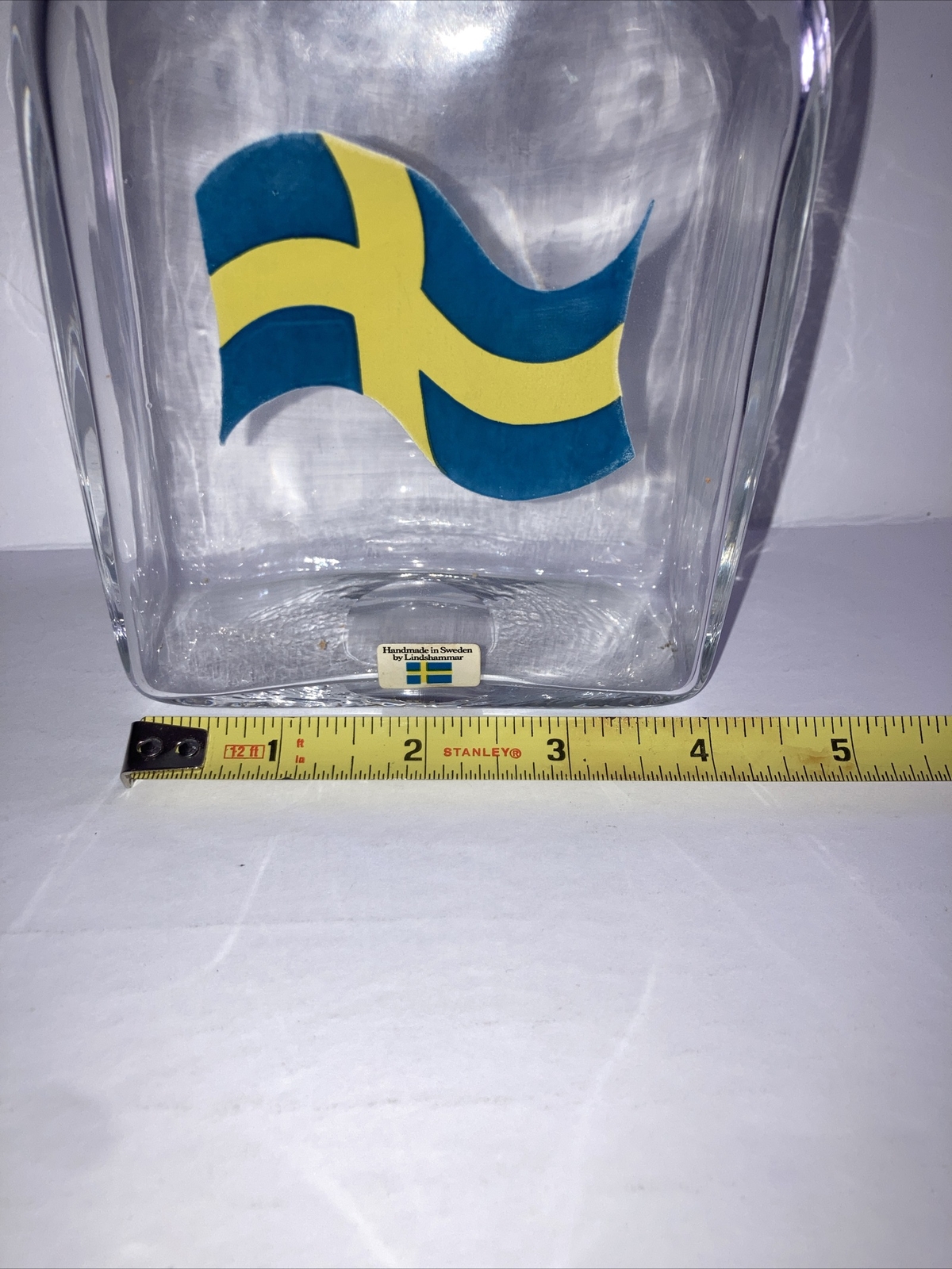 Vintage Lindshammar Sweden Hand Blown Glass Bottle or Flask w/Cork ...