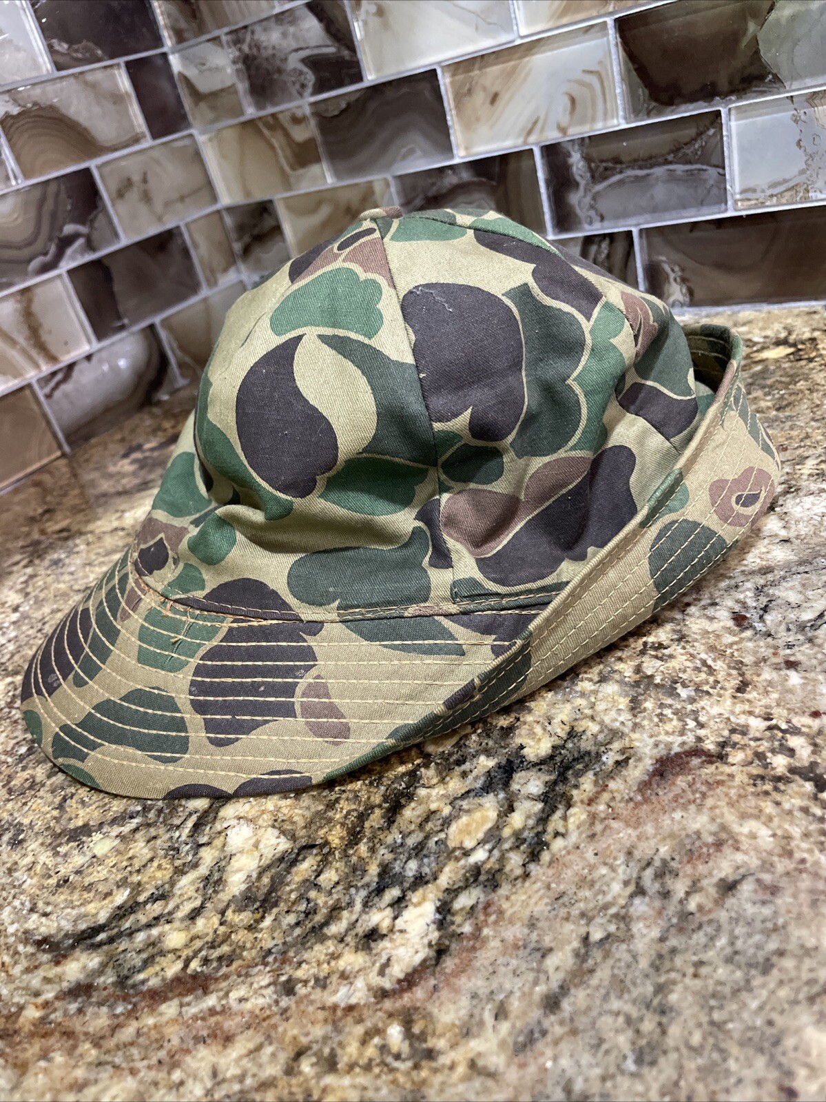 Vtg Original Jones Hat Cap Duck Hunting Camo Size 7 1/8” Medium Vietnam ...