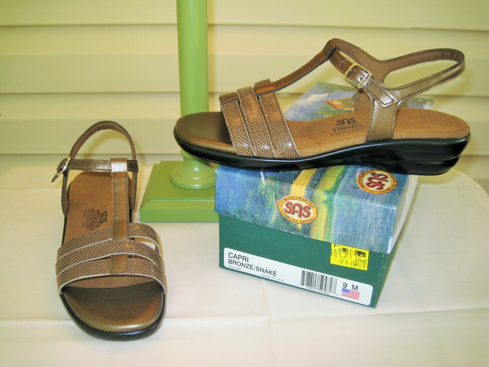 SAS Capri Women Bronze Snake Sandal Size 7 1/2 Wide New in Box | eBay