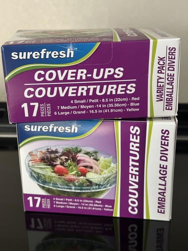 Handy SUREFRESH Cover-ups 2 Pkgs Food covers, SM MED & LG (34) Count ...