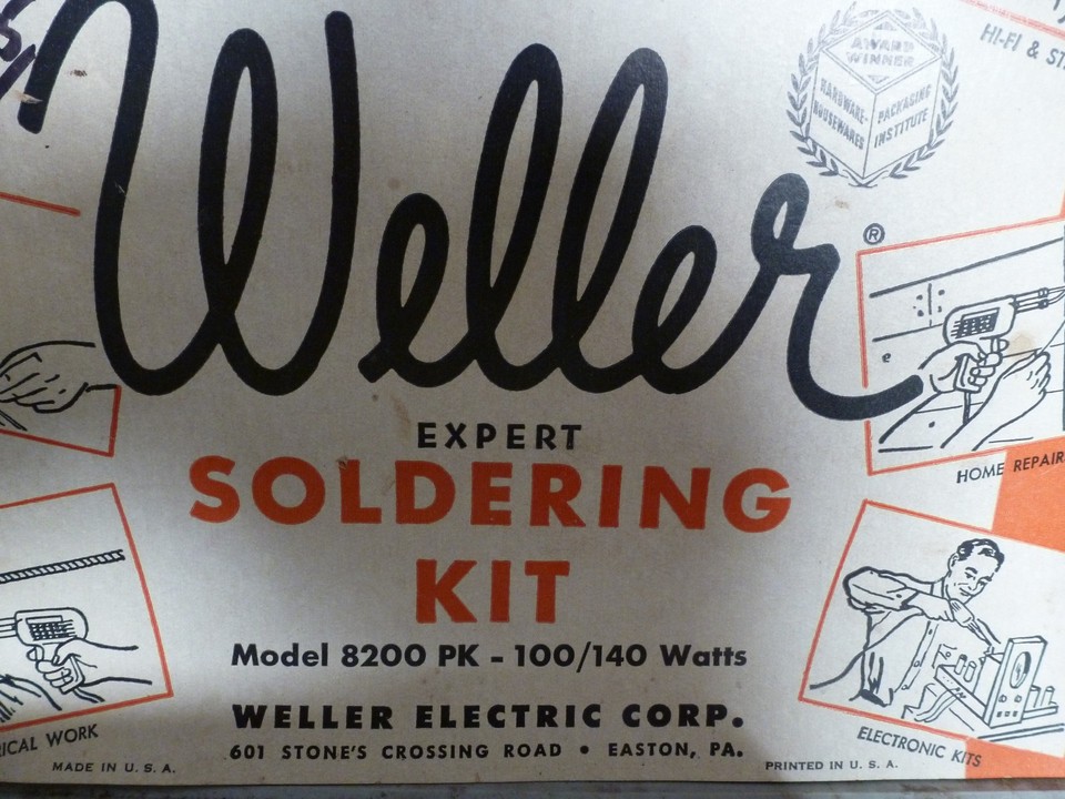 Vintage Weller Expert Soldering Kit Model 8200 PK In Original Case w ...