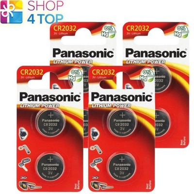 8 PANASONIC LITHIUM POWER CR2032 BATTERIES 3V COIN CELL DL2032 EXP 2034 ...