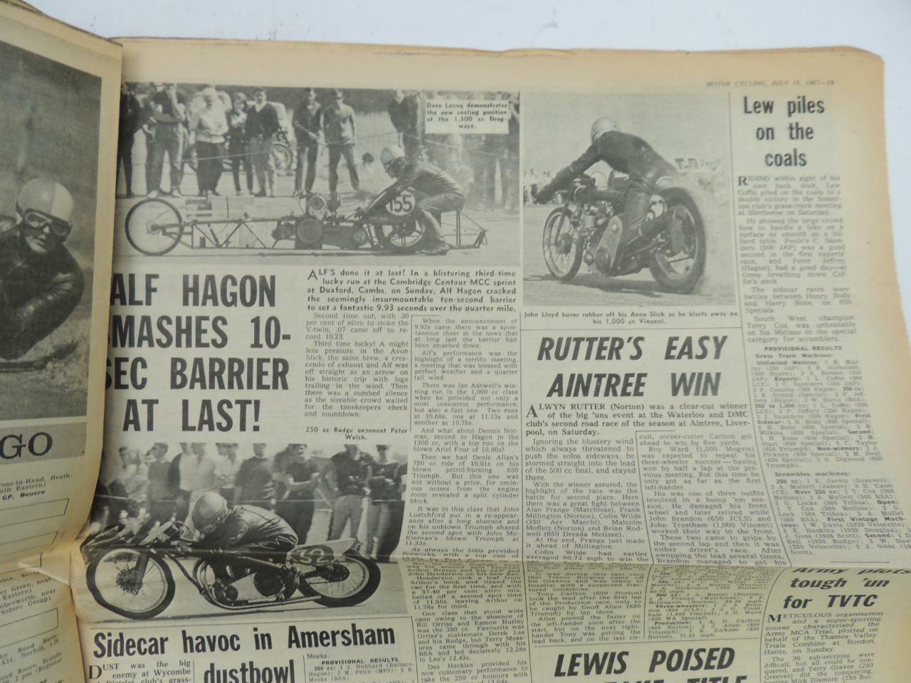 July 15 1967 Motorcycle Newspaper Aermacchi Alf Hagon Royal Enfield AJS ...