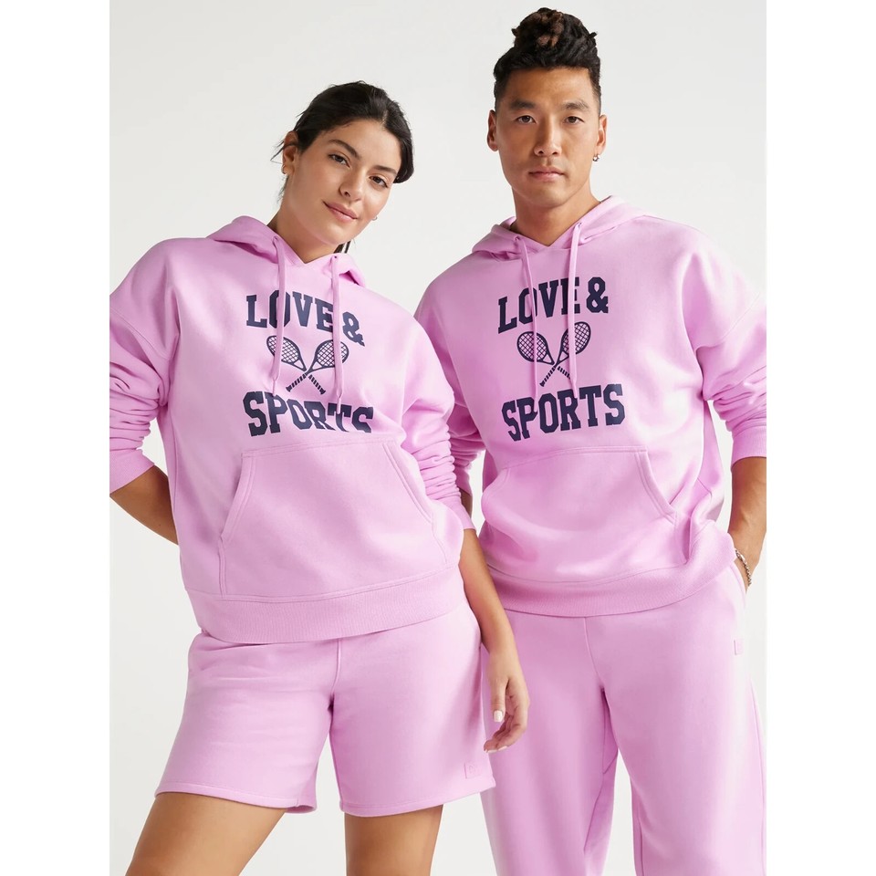 Love & Sports All Gender 2 Pc. Tracksuit Joggers & Hoodie Set Pink ...