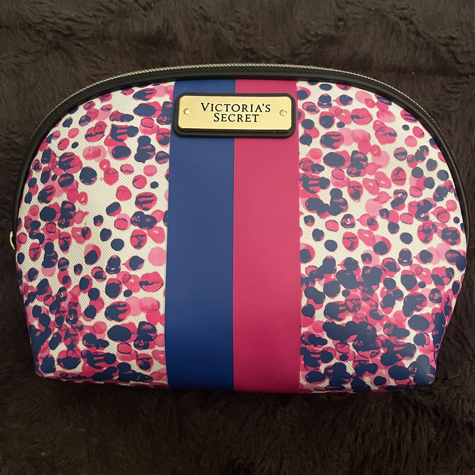 Victoria Secret- Blue & Pink Makeup Cosmetic Bag | eBay