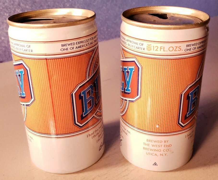 Lot of 2 Vintage (circa 1977) Billy Beer Cans. West End Brewing Company ...