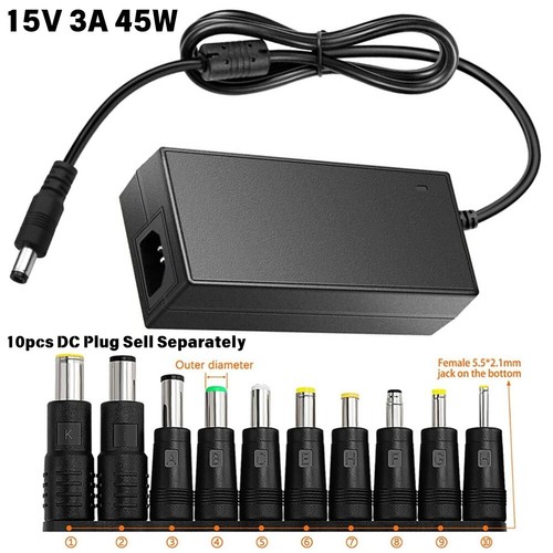 15V 3A 45W AC to DC Adapter 120V 100-240V 50 60 Hz to 15V Power Supply ...