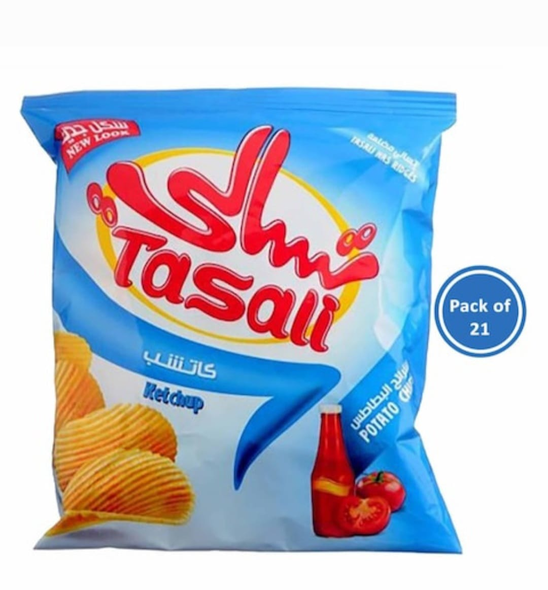 21 X Tasali Chips Potato Ketchup Flavor 12 Gram شيبس بطاطا بالكاتشب | eBay