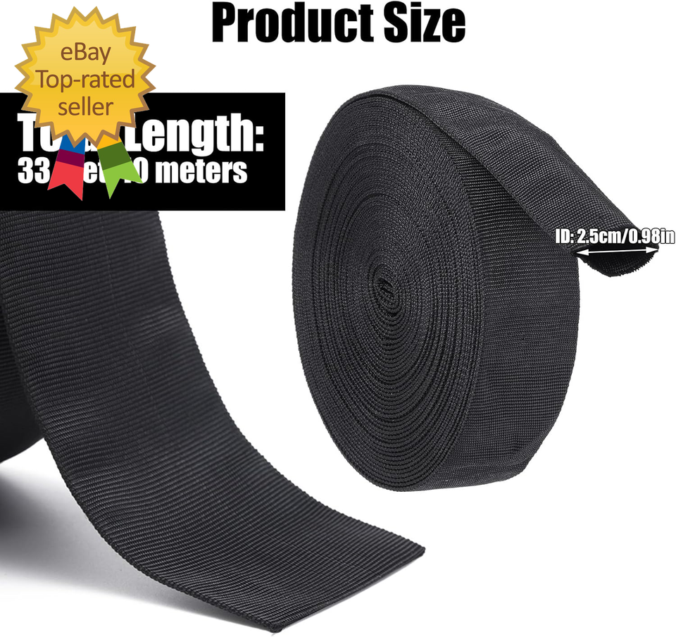 33 FT Nylon Hydraulic Hose Protector Sleeve Black Protective Cover Hose ...