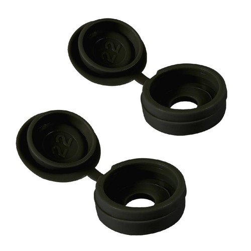 80 x Black Fold Over Plastic Hinged Screw Caps / 17mm Large Cups ...