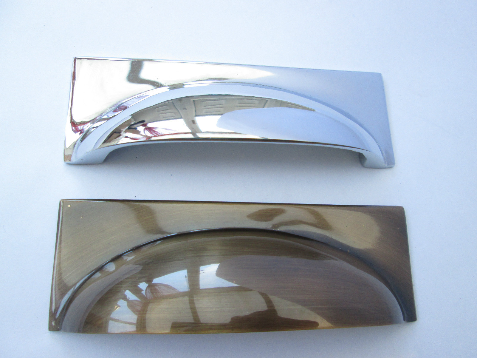 SOLID BRASS RECTANGULAR CUP DRAWER CUPBOARD CABINET WARDROBE DOOR PULL ...