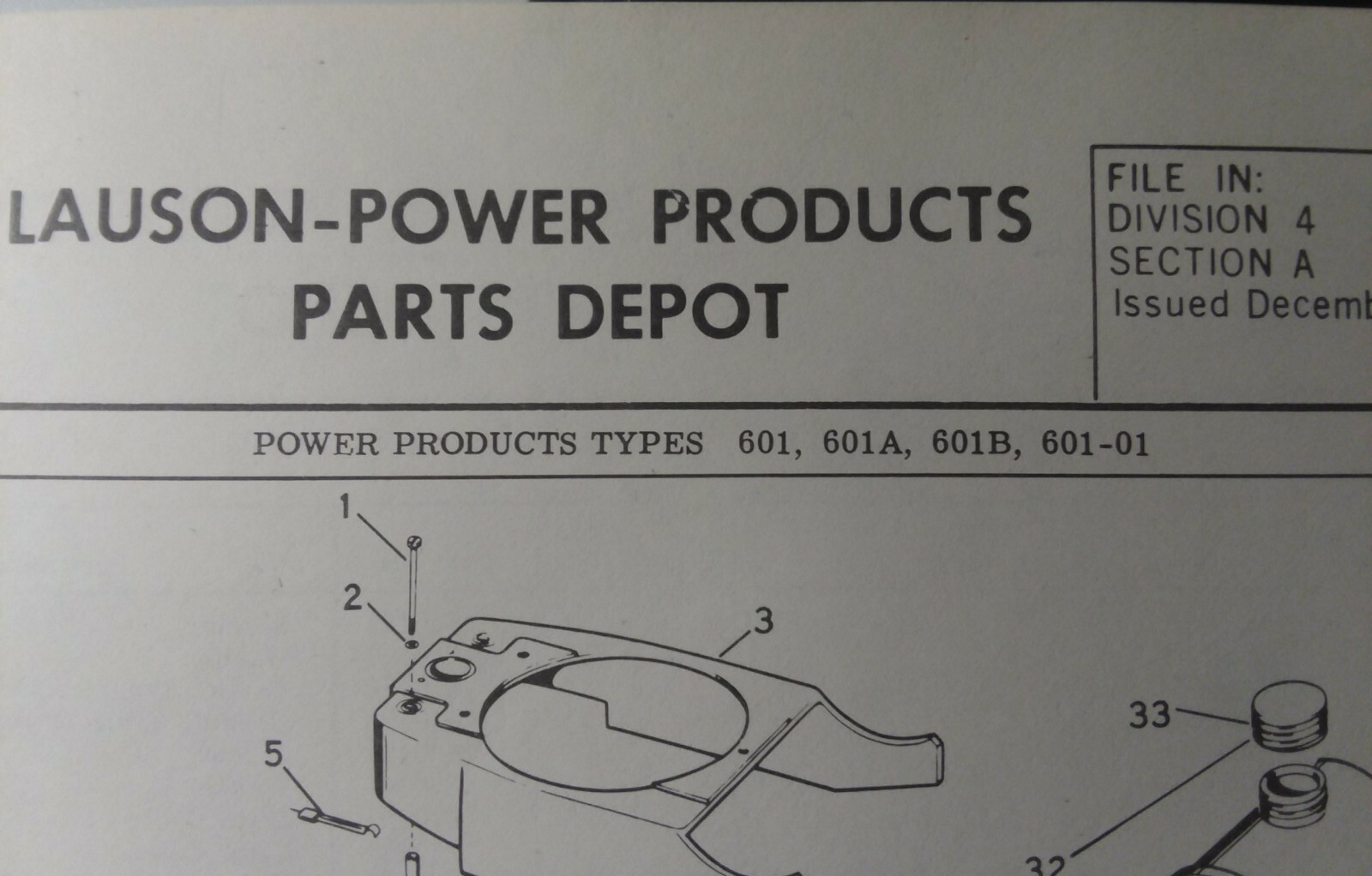 Lauson Power Products Tecumseh 2-cycle Engine 601 601A 601B 601-01 ...
