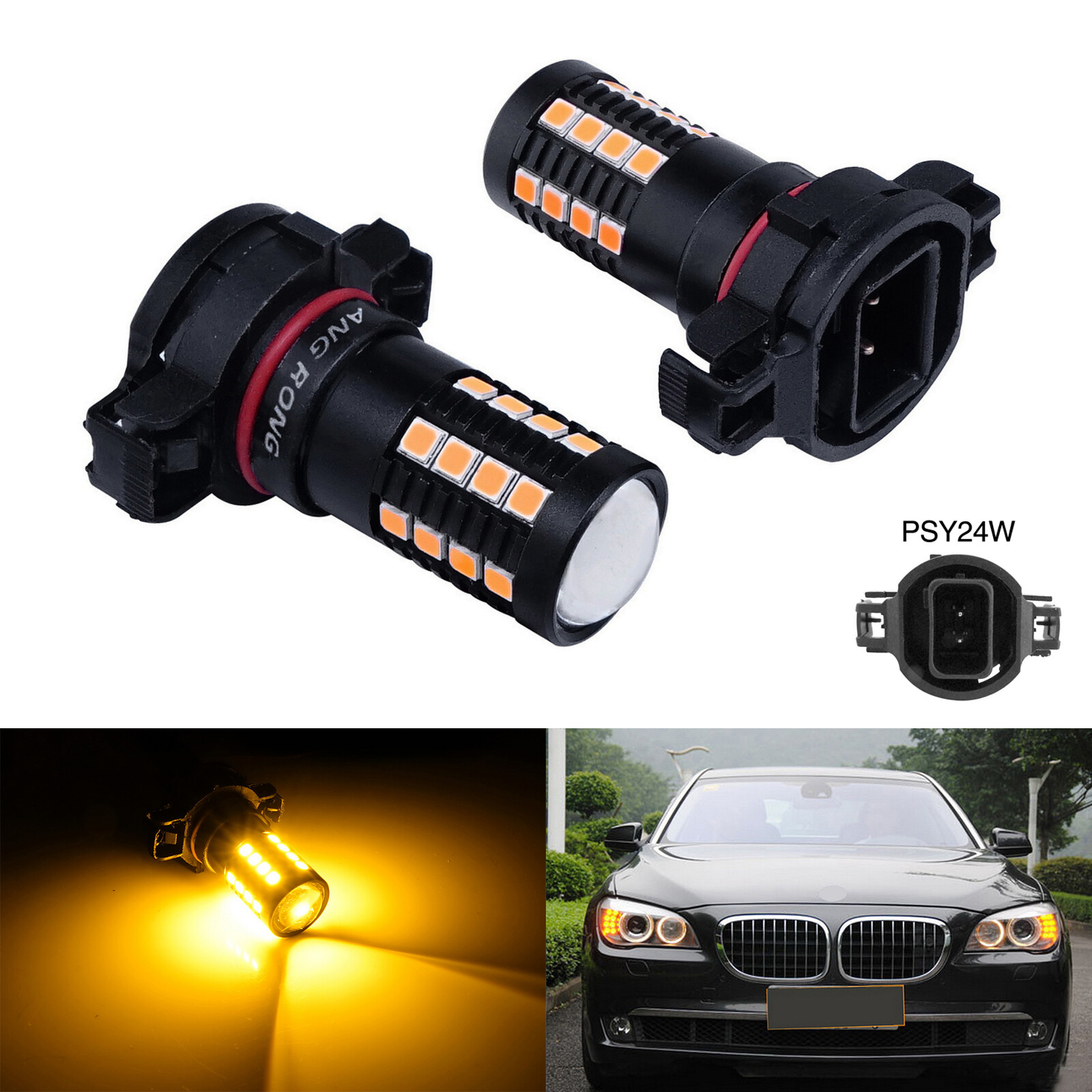 For BMW E90 E92 F10 F11 PSY24W 15W LED Bulbs Canbus Front Indicator ...