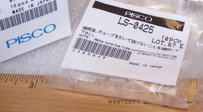 PISCO LS-0425 Tube Clamp Sleeve Small Barb Pneumatic Fitting 4mm-OD 2 ...