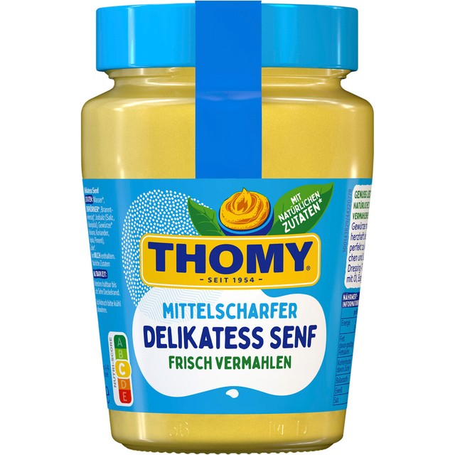 Thomy Delikatess Senf Mittelscharf 250ml Glas Sauce Gewürz Beilage for ...