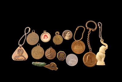 12 Vintage Key Rings Tokens Pins Chevrolet Charity Detroit Heinz KC ...