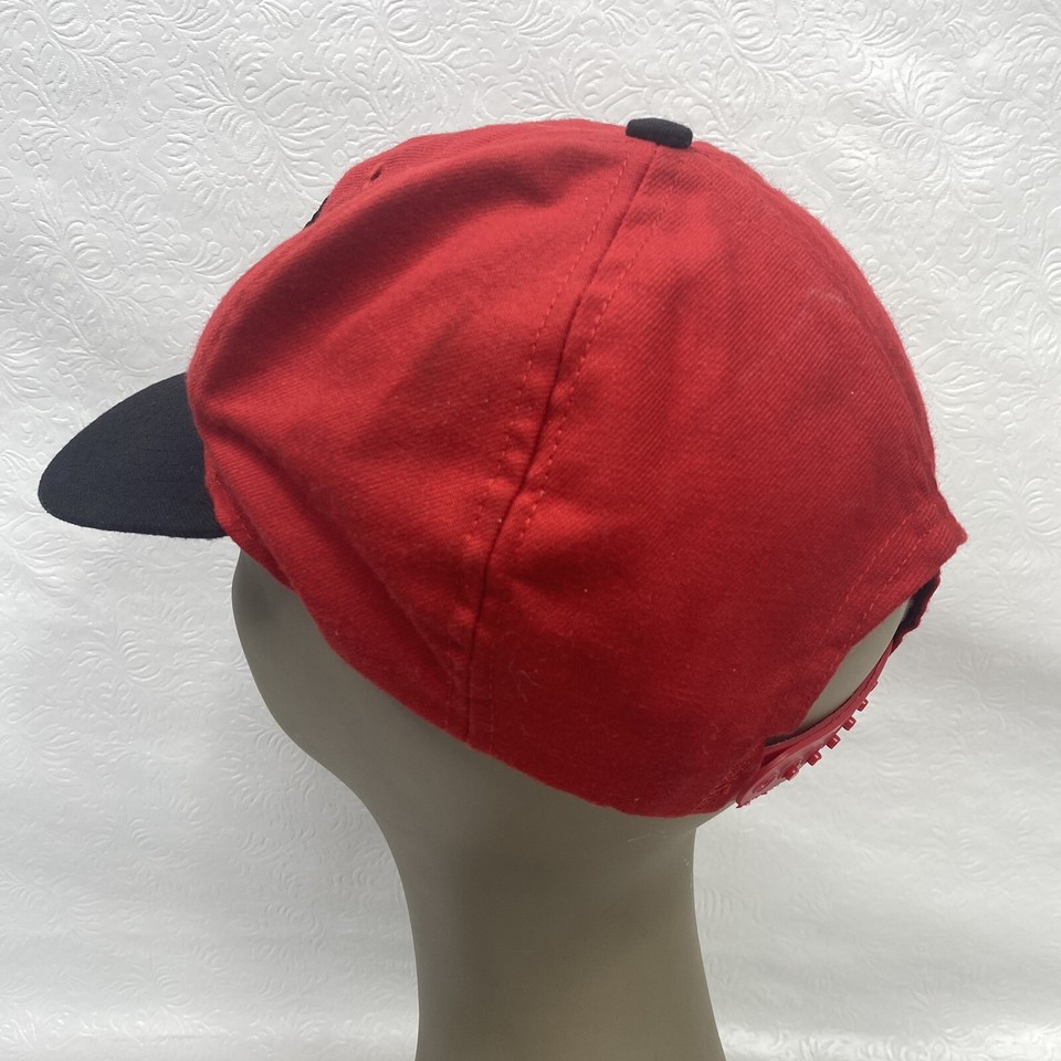 Vtg Houston Rockets NBA Red Black Adjustable Snapback Cap Hat 90s ...