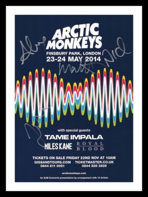 ARCTIC MONKEYS ENTIRE GROUP AUTOGRAPHED SIGNED & FRAMED PHOTO PRINT ...