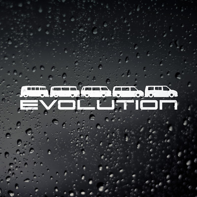 Campervan Evolution Funny Sticker - T2 T3 T25 T4 T5 Transporter Vanlife ...