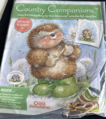 Country Companions Hedgehog Cross Stitch Card Kit | eBay