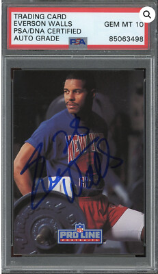 Everson Walls Signed 1991 Pro Line Portraits Card #87 (PSA Auto Grade ...
