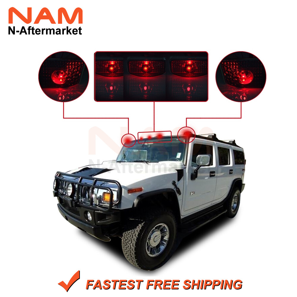5PC SMOKE CAB MARKER ROOF RUNNING TOP LIGHTS W/BULBS FOR HUMMER H2 SUV ...