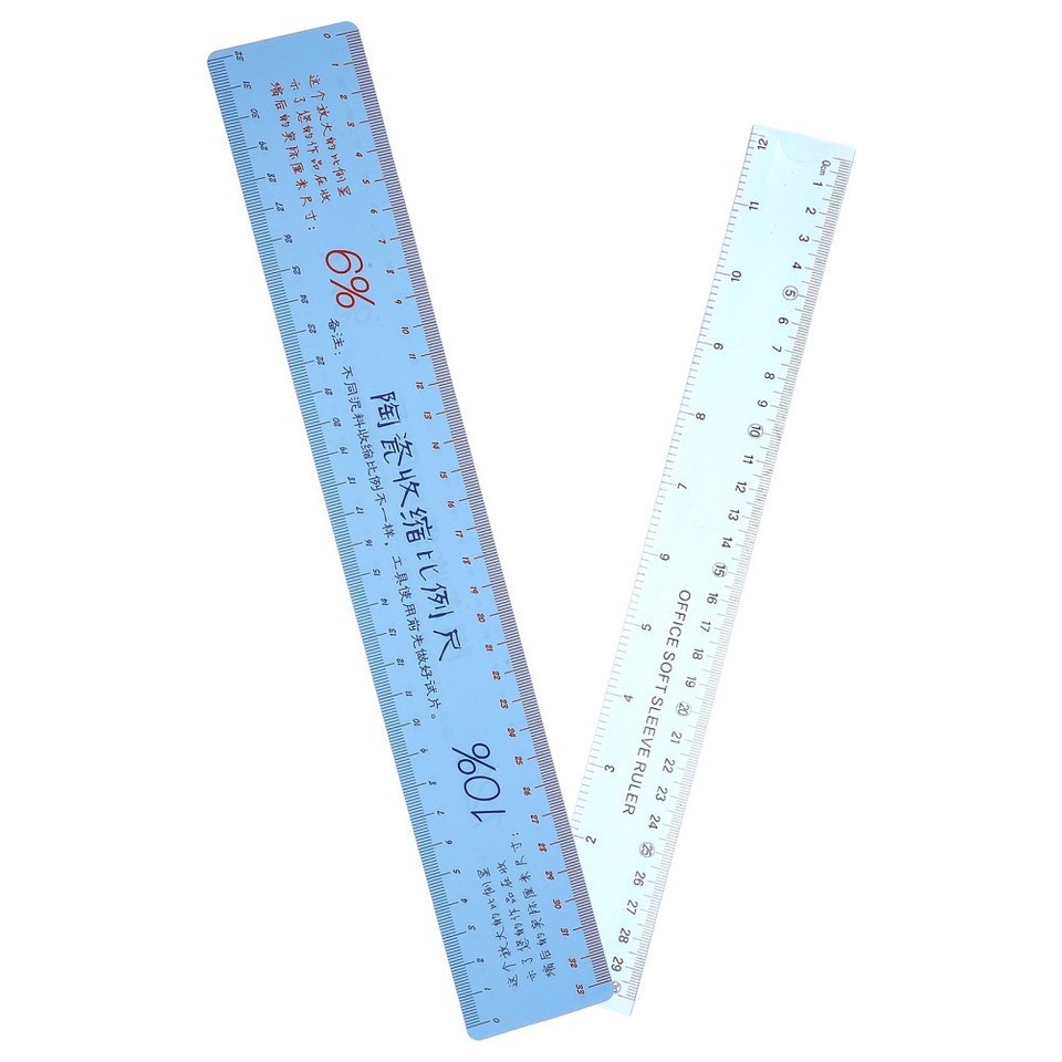 2pcs Shrinkage Scale Ruler Flexible Ruler Plastic Ruler Shatterproof ...