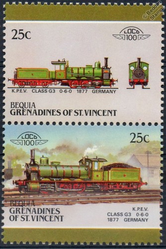 1877 KPEV Class G3 DRG 53.70-71 Royal Prussian Train Stamps / LOCO 100 ...