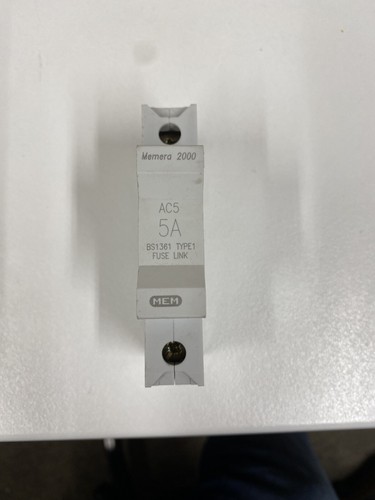 MEM MEMERA 2000 AC5 5 AMP BS1361 TYPE 1 FUSE LINK CARRIER ASSEMBLY ...