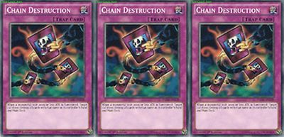 Chain Destruction X 3 1st Mint YUGIOH Cards YGLD-ENB38 / SR14 | eBay