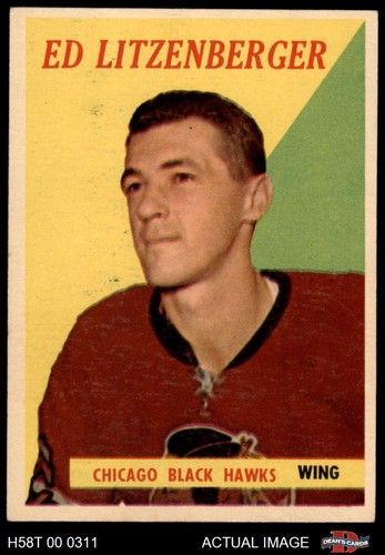 1958 Topps #16 Ed Litzenberger Blackhawks 4 - VG/EX | eBay