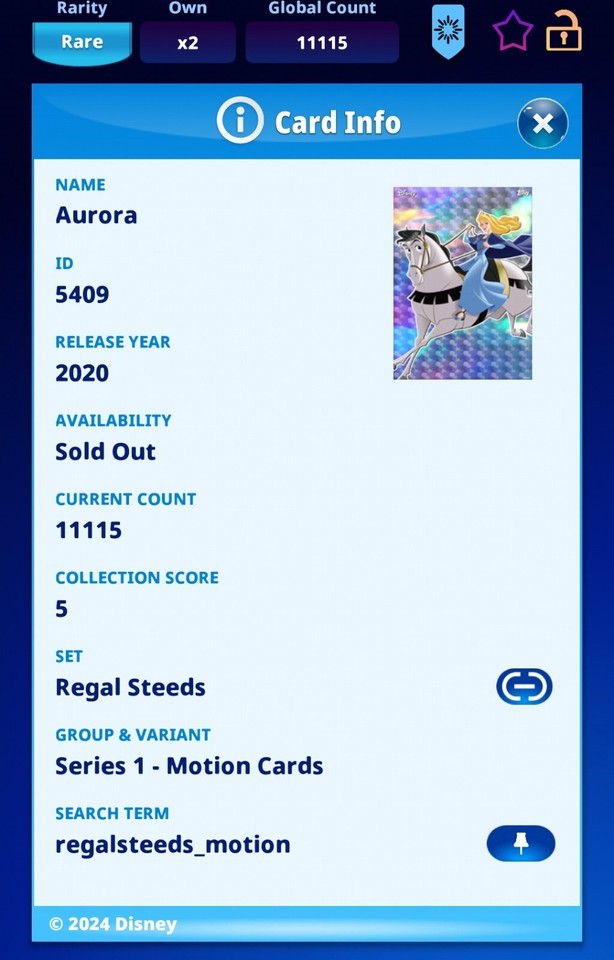 Topps Disney Collect Digital 2020 Regal Steeds AURORA Motion Rare | eBay