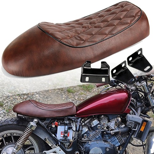 Brown Flat Brat Seat Cafe Racer Vintage Seat Tracker Scrambler For ...
