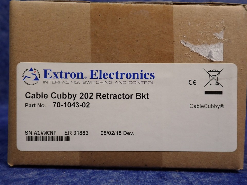 NEW Extron Cable Cubby 202 Retractor Cable Pass-Through Bracket 70-1043 ...