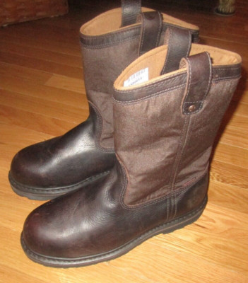 MENS SCHMIDT WORK DARK BROWN WATERP STEEL TOE BOOTS SIZE 9 M CES006T5 ...