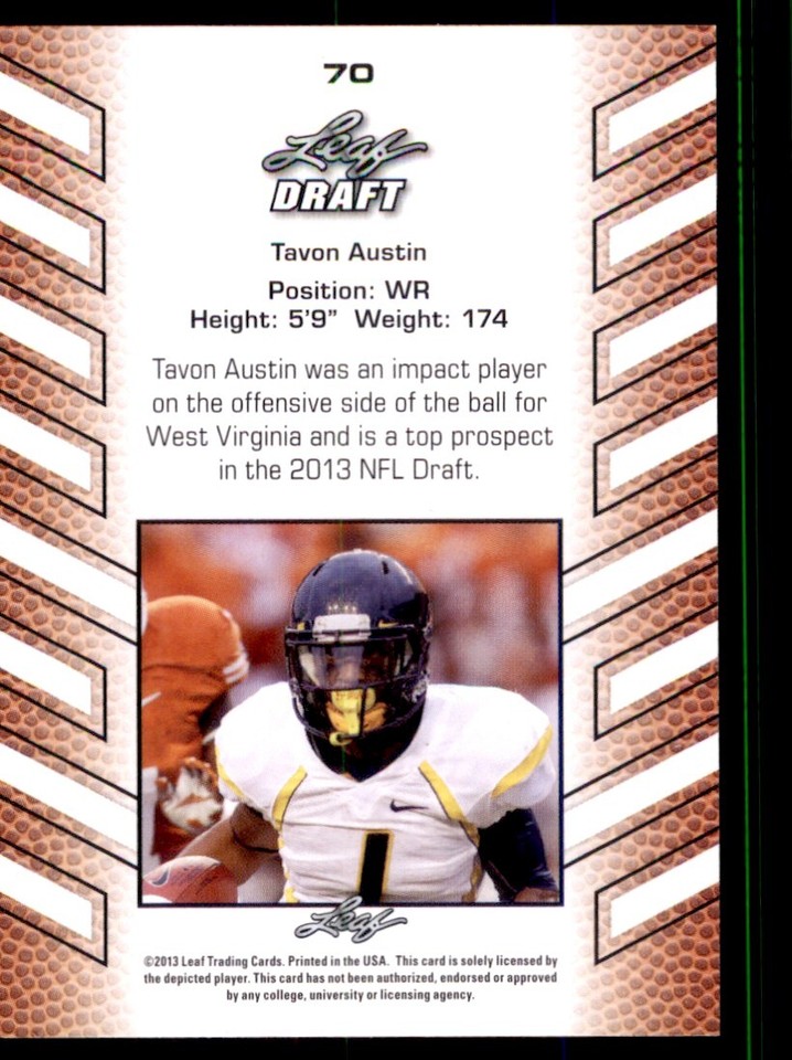 2013 Leaf Draft Tavon Austin Rookie Los Angeles Rams #70 | eBay