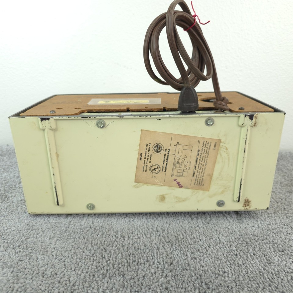 Arvin 657T Tube Radio Clock AM Telechron Tabletop White Vintage 1950's ...