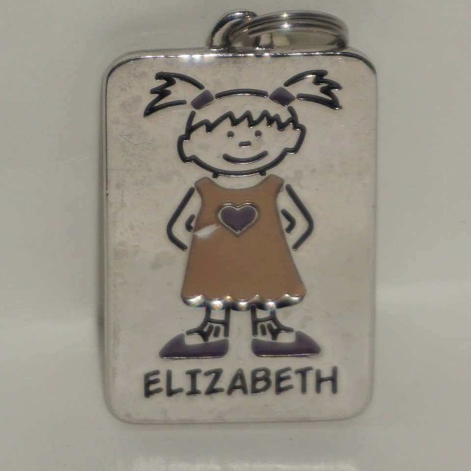Kids Name Tag Ganz Charms ID Zipper Pulls Silver Key Ring Boys Girls ...